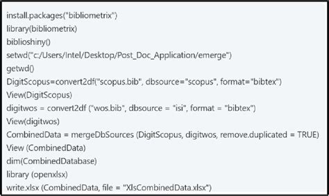 Line Codes For Combining Wos And Scopus Download Scientific Diagram