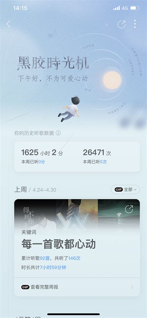 网易云音乐ui 听歌周报