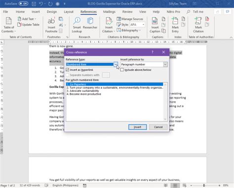 How To Add References For Numbered Lists In Word