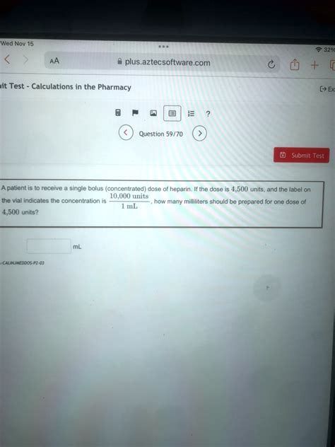 A Patient Is To Receive A Single Bolus Concentrated Dose Of Heparin If