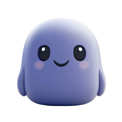 Cute Smiling Purple Blob Character With Glossy Eyes 60809886 Png