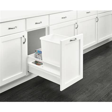 Rev A Shelf TWCSD 15DM 1 Touch To Open 35 Quart Single Trash Pull Out Waste Container Blum