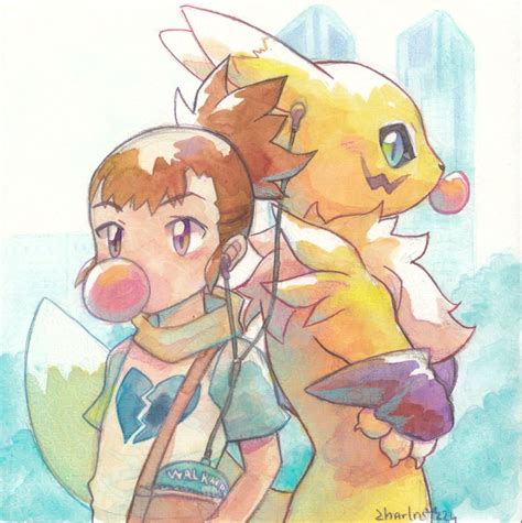 Renamon And Makino Ruki Digimon And More Drawn By Chibicheu Danbooru