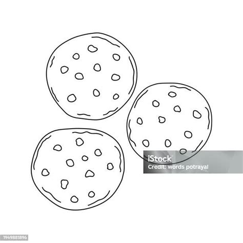 손으로 그린 아이 그리기 벡터 일러스트 레이 션 초콜릿 칩 쿠키 플랫 만화 고립 갈색에 대한 스톡 벡터 아트 및 기타 이미지 갈색 귀여운 더미 Istock