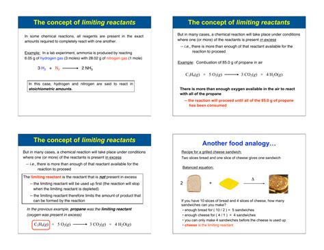 The Concept Of Limiting Reactants The Concept Of Limiting Reactants