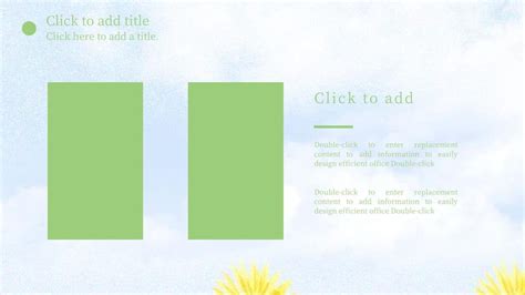 Two Green Rectangle Shape Diagram In Front Of Blue Sky Google Slide Theme And Powerpoint