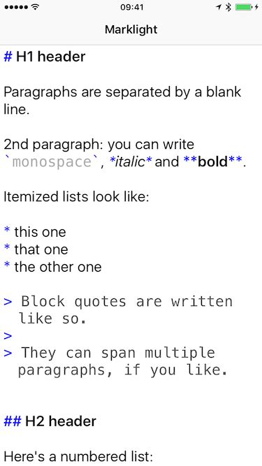 Github Macteomarklight Markdown Syntax Highlighter For Ios