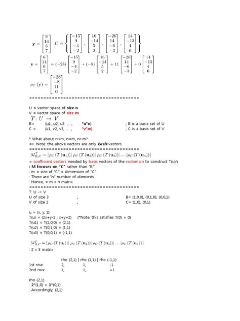 2 Matrix Representation Pdf Basis Linear Algebra Vector Space