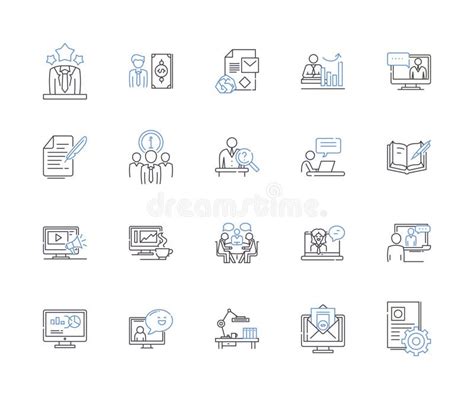 Management And Workflow Outline Icons Collection Workflow Management Planning Organization
