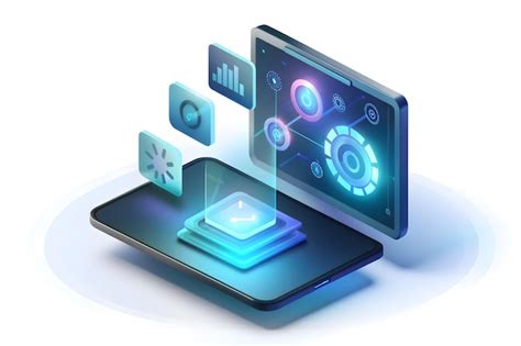 3d Tablet Icon With Holographic Ai Qa And Inspection Icons On
