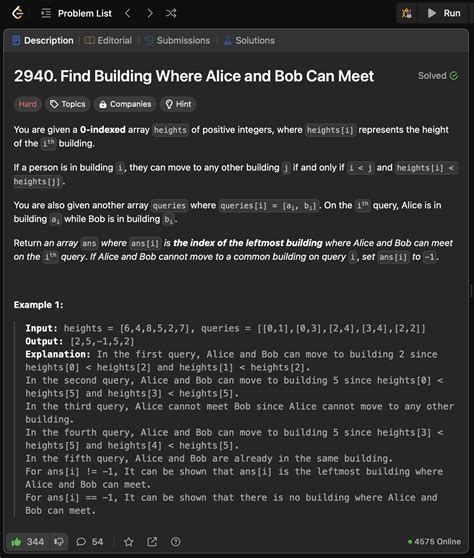 22 12 2024 2940 Find Building Where Alice And Bob Can Meet