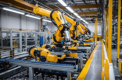 Factory Automation With Robotics For Seamless Production Management Premium Ai Generated Image