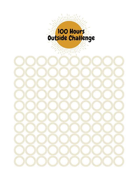 100 Hours Outside Tracker Etsy