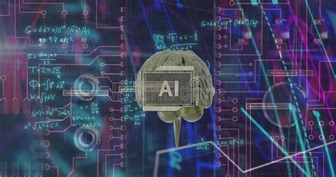 Animation Of Ai Text Brain And Digital Data Processing Over Black Background Stock Footage