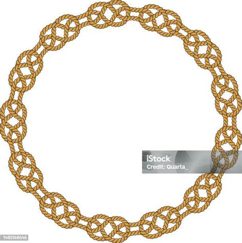 둥근 밧줄 프레임은 흰색 배경에 분리되어 있습니다 꼬인 코드 거친에 대한 스톡 벡터 아트 및 기타 이미지 거친 고리 세공 곡선 Istock