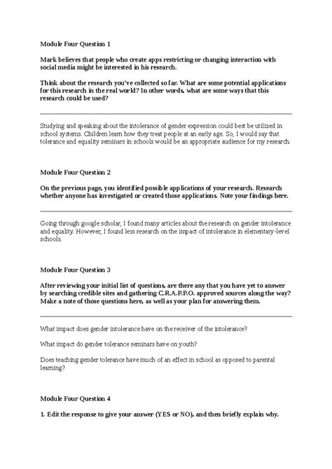 Module 4 Short Responses Module Four Question 1 Mark Believes That