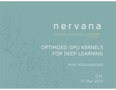 Pdf Optimized Gpu Kernels For Deep Learning · Optimized Gpu Kernels For Deep Learning Amir