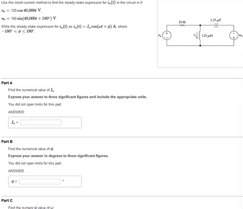 Solved Part AFind The Numerical Value Of Chegg