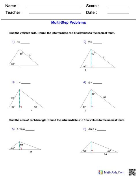 Geometry Worksheets Trigonometry Worksheets Geometry Worksheets Trigonometry Worksheets