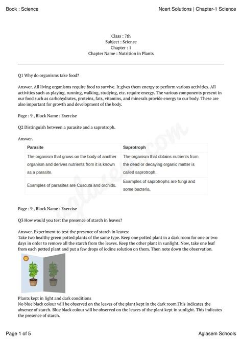 Worksheet For Class 7 Science Chapter 1