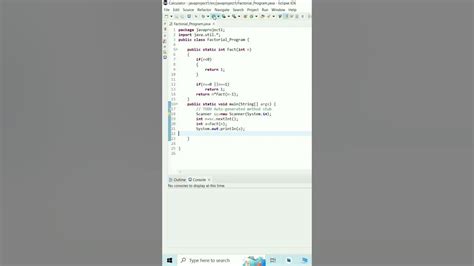 Factorial Program Using Recursion In Java Youtube