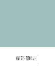 Tutorial 4 Pdf MIAE 215 TUTORIAL 4 QUESTIONS PRACTICE PROBLEMS