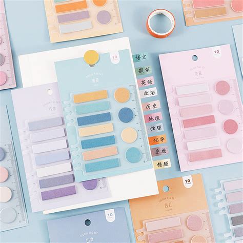 110แผ่น Vintage สีทึบ Memo แผ่นกระดาษดัชนีตาราง Organizer บันทึกเหนียว Kawaii เครื่องเขียน Memo