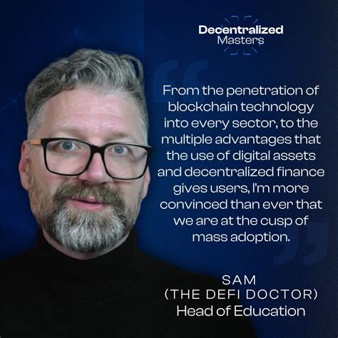 Decentralized Masters On Linkedin Affectionately Known As Doc At Decentralized Masters Sams