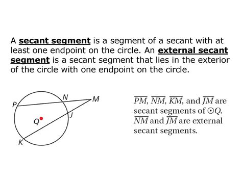 10 6 Vocabulary Power Theorems Chord Chord Secant Segment Ppt Download