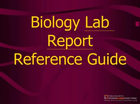 PPT Biology Lab Report Reference Guide PowerPoint Presentation Free Download ID