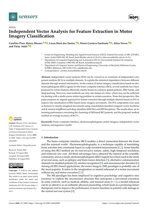 Pdf Independent Vector Analysis For Feature Extraction In Motor Imagery Classification