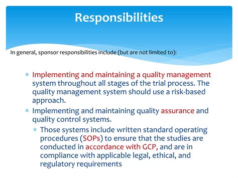 Sponsor Responsibilities In Clinical Trial Pptx Business Business And Finance