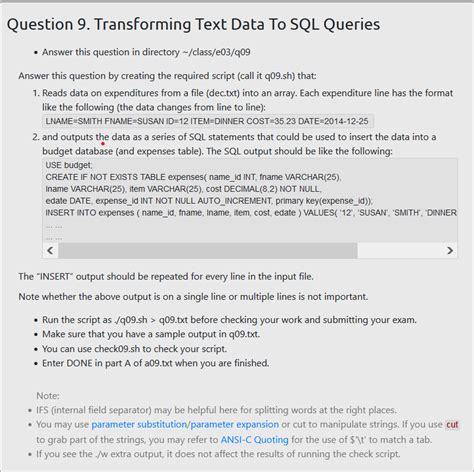 Question 9 Transforming Text Data To Sql Queries