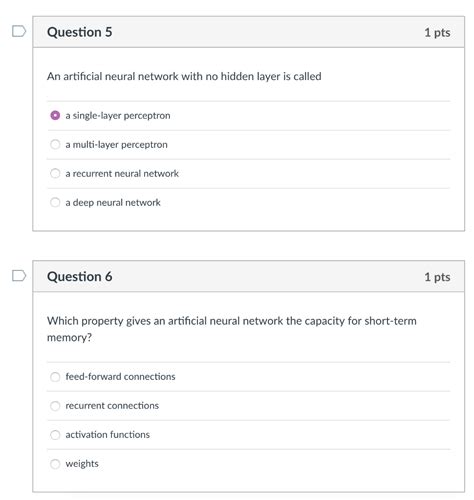 Solved DQuestion Pts An Artificial Neural Network With Chegg