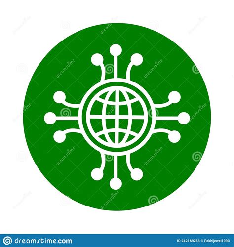Global Technology Connection Icon Green Vector Design Stock Illustration Illustration Of