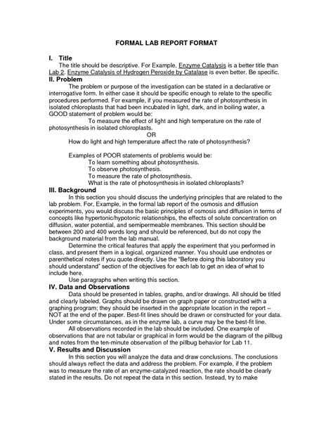 Formal Lab Report Example Biological Science Picture Directory Pulpbits Net