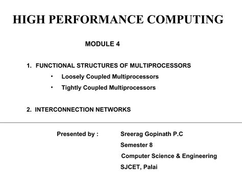 Sreerag Functional Structures Of Multiprocessors And Interconnection
