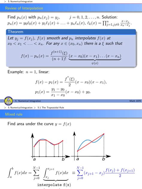 Math1070 4 Numerical Integration Pdf Pdf Integral Numerical Analysis