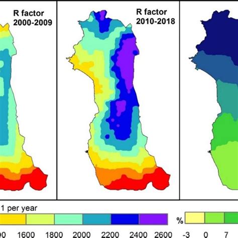 Rainfall Erosivity Factor R Based On Eq 2 Across The Cb For Two
