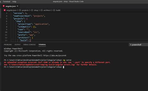 An Unhandled Exception Occurred Port 4200 Is Already In Use Use