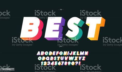 벡터 최고의 글꼴 3d 굵은 색상 스타일 컴퓨터 글자에 대한 스톡 벡터 아트 및 기타 이미지 컴퓨터 글자 쿨한 태도 3