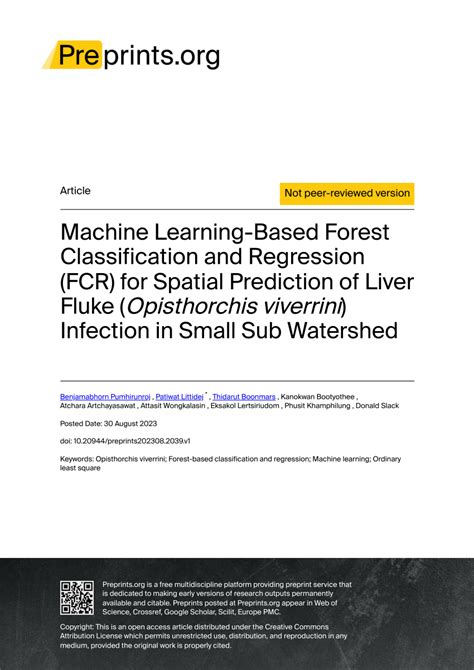 Pdf Machine Learning Based Forest Classification And Regression Fcr