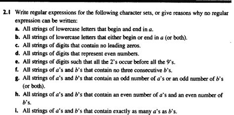 2 Write Regular Expressions For The Following