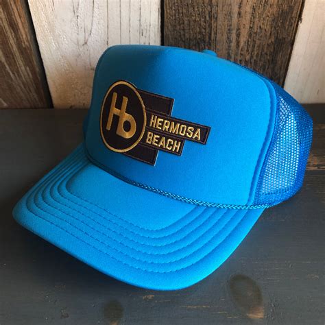 Hermosa Beach The New Style Trucker Hat Neon Blue Wicked