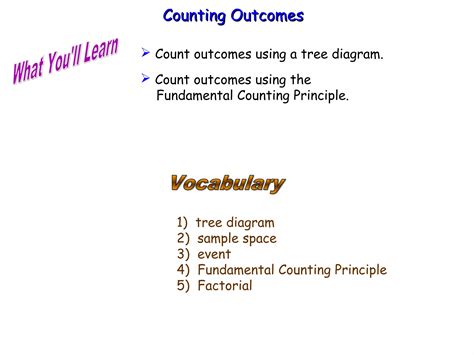 Outcomes Tree Diagram PPT