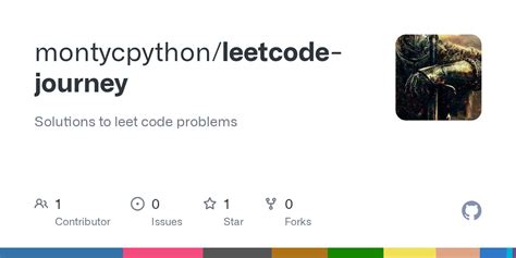 Github Montycpythonleetcode Journey Solutions To Leet Code Problems