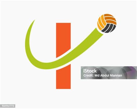 편지 I 배구 개념은 움직이는 배구 공 아이콘입니다 배구 스포츠 유형 템플릿 Championship에 대한 스톡 벡터 아트 및 기타 이미지 Championship