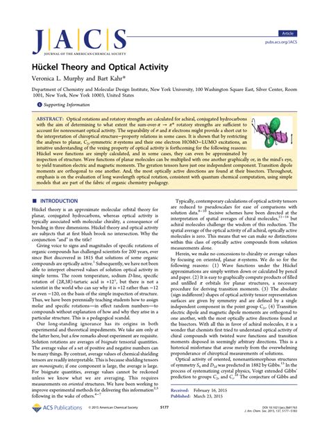 PDF Hückel Theory and Optical Activity