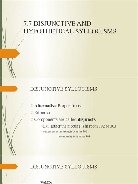 Disjunctive And Hypothetical Syllogism Pdf Mathematical Logic Philosophical Methodology