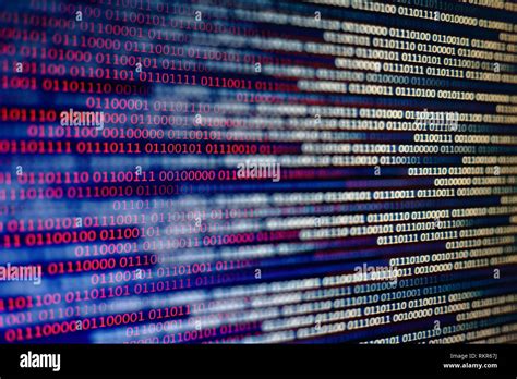 Blue And Red Binary Code Background Computer Problems Concept Black Background Malware Virus